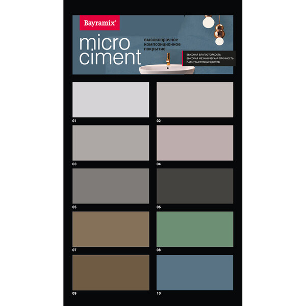 Покрытие декоративное с эффектом бетона микроцемент Bayramix Micro ...