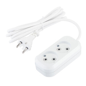 Удлинитель Makel 2 розетки 2 м ПВС 2х0,75 кв.мм 10 А 2,2 кВт белый (MGP102) — купить в Санкт ...