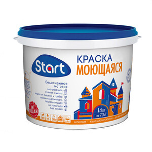 Краска водно-дисперсионная Start моющаяся 14 кг — купить в Петровиче в ...