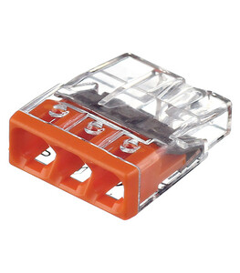 Клемма на 3 провода Wago 0,5-2,5 кв.мм самозажимная без пасты (100 шт ...