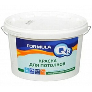 Краска водно-дисперсионная Formula Q8 для потолка белая 13 кг — купить ...