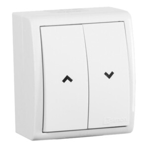 Кнопка управления жалюзи Simon 15 Aqua открытая установка белая IP54 ...