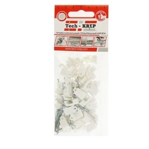 Скоба для кабеля плоская Б9 мм (50 шт) - пакет Tech-Krep — купить в Санкт-Петербурге: цены ...