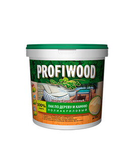Лак акриловый по дереву и камню Profiwood бесцветный 0,9 кг глянцевый ...