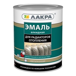 Эмаль алкидная радиаторная Лакра белая полуматовая 0,9 кг — купить в ...