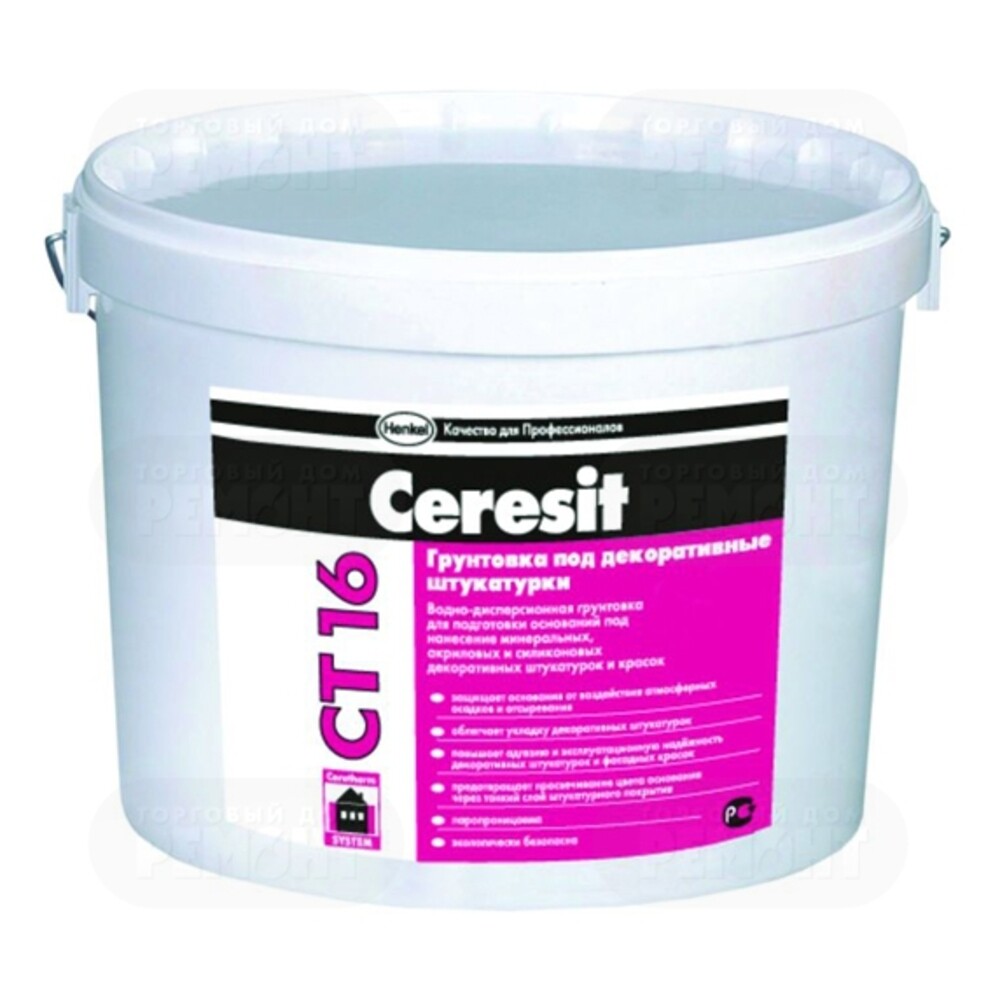 Грунт Ceresit CT16 под декоративную штукатурку белый 5 л — купить в Санкт-Петербурге: цены ...