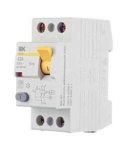 УЗО IEK Karat ВД1-63 63А 1P+N тип AC 30 мА 4,5 кА (MDV10-2-063-030) — купить в Санкт-Петербурге ...