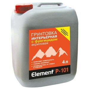 Грунтовка интерьерная фунгицидная акриловая Element Р-101 4 л — купить ...