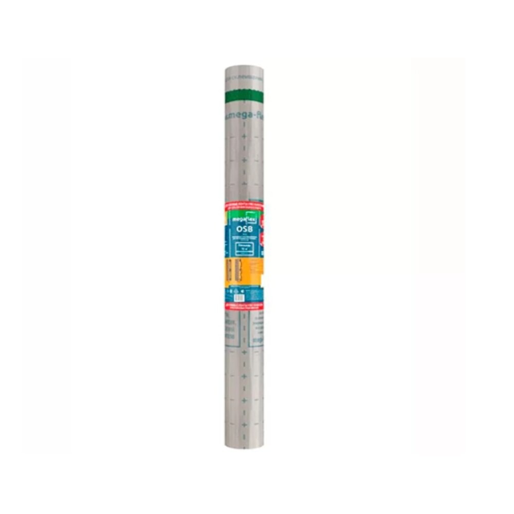 Megaflex OSB (ш. 1.5, 70 м2) с двумя клеев. лентами влаго-ветрозащ ...