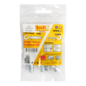 Анкер с крюком Tecfi DX ZN для бетона М6 10х45 мм (4 шт.) — купить в ...