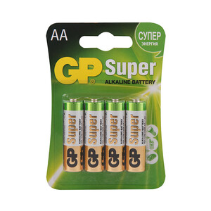 Батарейка GP Batteries Super АА пальчиковая LR6 1,5 В (4 шт.) — купить ...