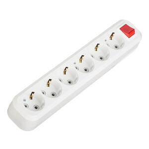 Колодка электрическая 6 розеток Makel 16 А 250 В 2,2 кВт с выключателем белая (MGP231) — купить ...