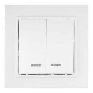 Выключатель EKF Минск двухклавишный встраиваемый белый с подсветкой (ERV10-123-10) — купить в ...
