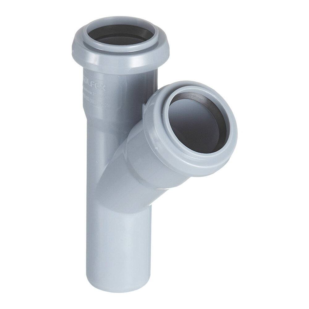 Тройник Valfex d32 мм 45° пластиковый для внутренней канализации — купить в Санкт-Петербурге ...