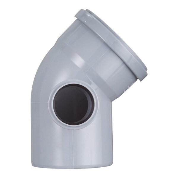 Отвод Valfex d110х50 мм 45° пластиковый с выходом d50 мм левый для внутренней канализации ...