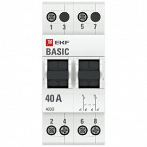 Трехпозиционный переключатель EKF Basic ТПС-63 2Р 40А 4,5 кА 230 В на ...