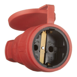 Розетка штепсельная Svet одинарная с заземлением IP44 красная — купить в Санкт-Петербурге: цены ...