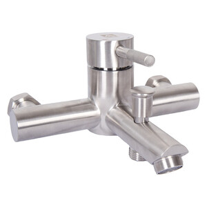 Смеситель для ванны ARGOtech Solid сатин однорычажный с коротким изливом с лейкой (35-05 SOLID ...