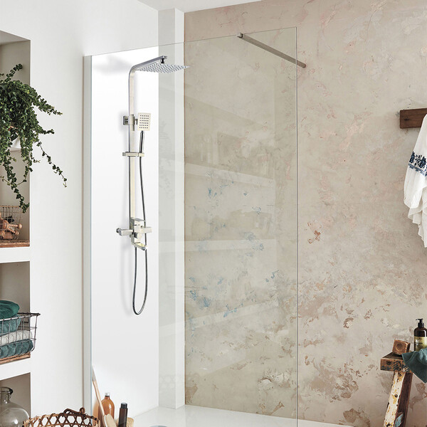 Душевая система ARGOtech Hard с верхним душем с лейкой со смесителем сталь (35-05/C HARD ...