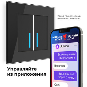 Умный выключатель сенсорный Werkel Minimir Home (a048327) двухклавишный ...