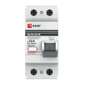 УЗО EKF PROxima ВД-100 63А 1P+N тип A 100 мА 4,5 кА (elcb-2-63-100-em-pro) — купить в Санкт ...