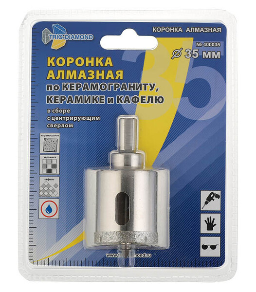 Коронка алмазная Trio-Diamond (400035) по керамограниту d35 мм — купить ...