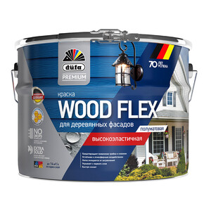 Краска фасадная по дереву Dufa Woodflex акриловая база 1 белая 9 л ...