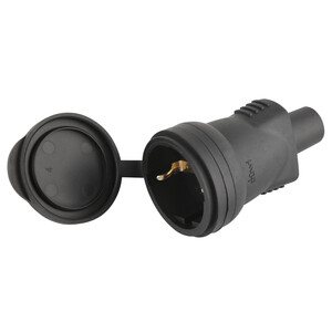 Розетка штепсельная Düwi одинарная с заземлением IP44 черная — купить в ...