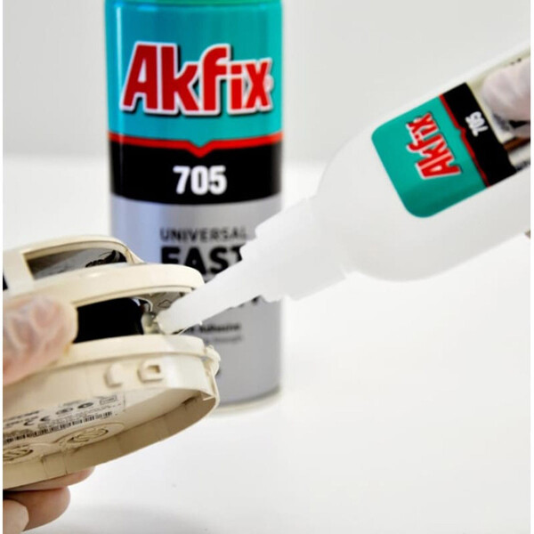 Клей цианоакрилатный Akfix 705 двухкомпонентный прозрачный 200 мл + 50 ...