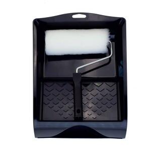 Набор малярный 180 мм валик полиэстер ворс 18 мм с ванночкой Color ...