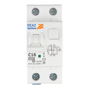Автомат дифференциальный КЭАЗ OptiDin D63 16А 1P+N тип AC 30 мА 4,5 кА (328098) — купить в Санкт ...