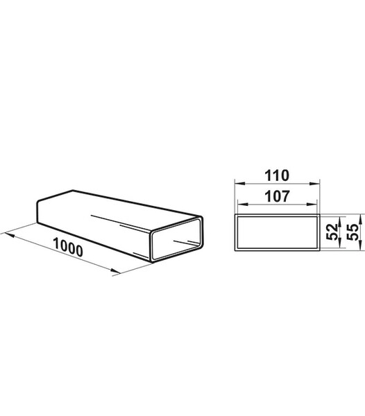 Воздуховод плоский пластиковый 55х110 мм 1 м — купить в Москве: цены ...