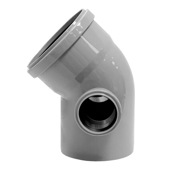 Отвод Valfex d110х50 мм 45° пластиковый с выходом d50 мм правый для внутренней канализации ...