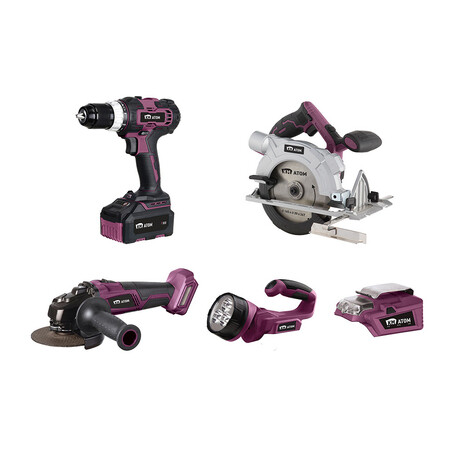 Дрель-шуруповерт аккумуляторная КМ АТОМ 18 В 2 Ач Li-Ion с АКБ и ЗУ (CD ...