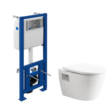 Инсталляция Tece Spring для подвесного унитаза с кнопкой хром со звукоизоляцией (S955201 ...