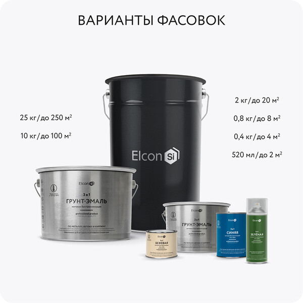 Грунт-эмаль по ржавчине 3в1 Elcon cерая RAL 7040 матовая 25 кг — купить в Санкт-Петербурге: цены ...