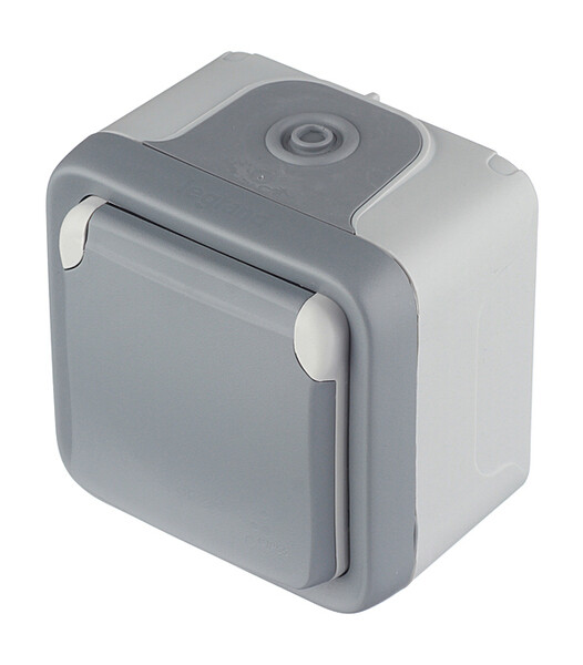 Розетка Legrand Plexo накладная серая со шторками с крышкой (69733) — купить в Москве: цены ...