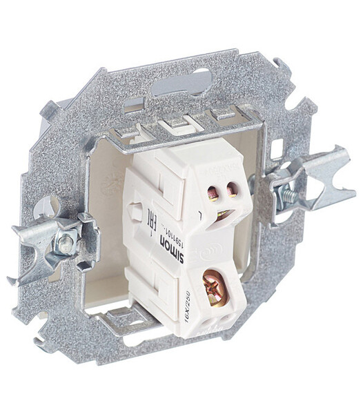 Выключатель Simon 15 одноклавишный встраиваемый алюминий (1591101-033 ...