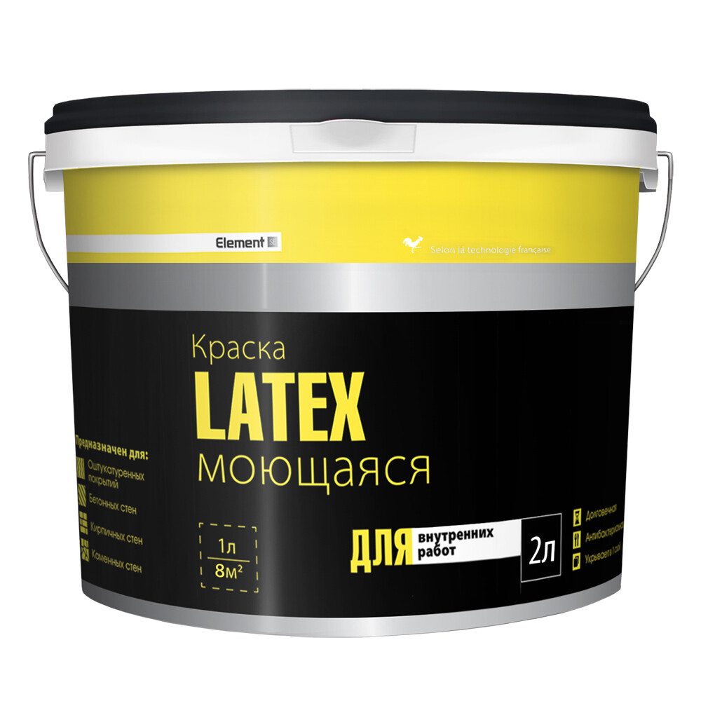 Краска латексная Element Latex для стен и потолков 2л — купить в Санкт ...